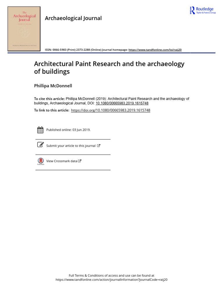 Architectural Paint Research and The Archaeology of Building McDonnell ...