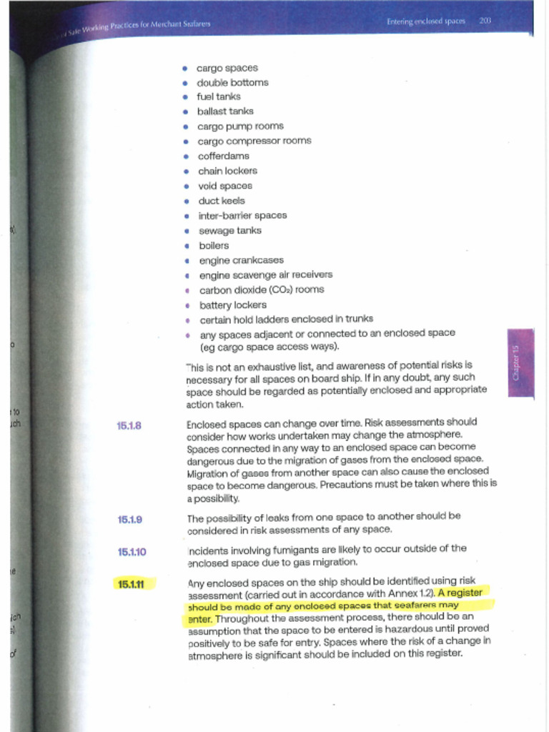 COSWP Cap. 15 - Register For Enclosed Spaces | PDF
