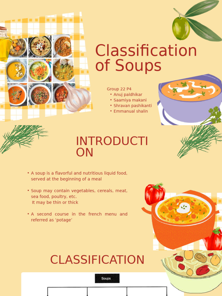 Types and Classification of Soups | PDF | Soup | Foods