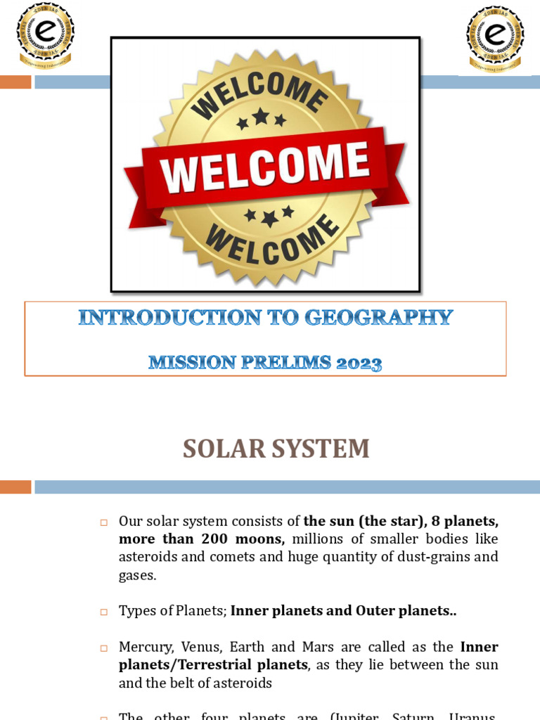 Overview of the Solar System and Earth | PDF | Planets | Solar System