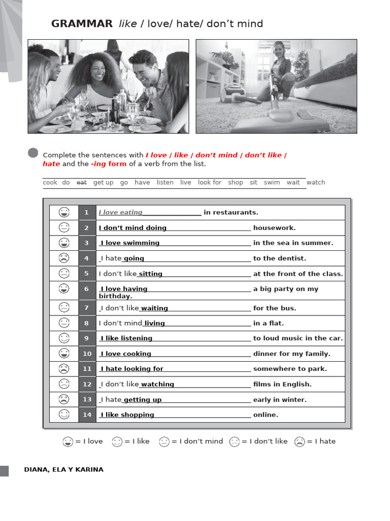 Unit2 Love Like Hate Worksheet | PDF