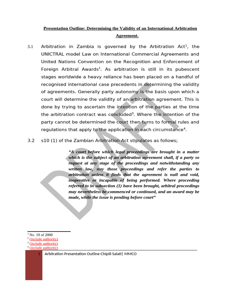 Arbitration Presentation Outline Draft[1] | PDF | Arbitration ...