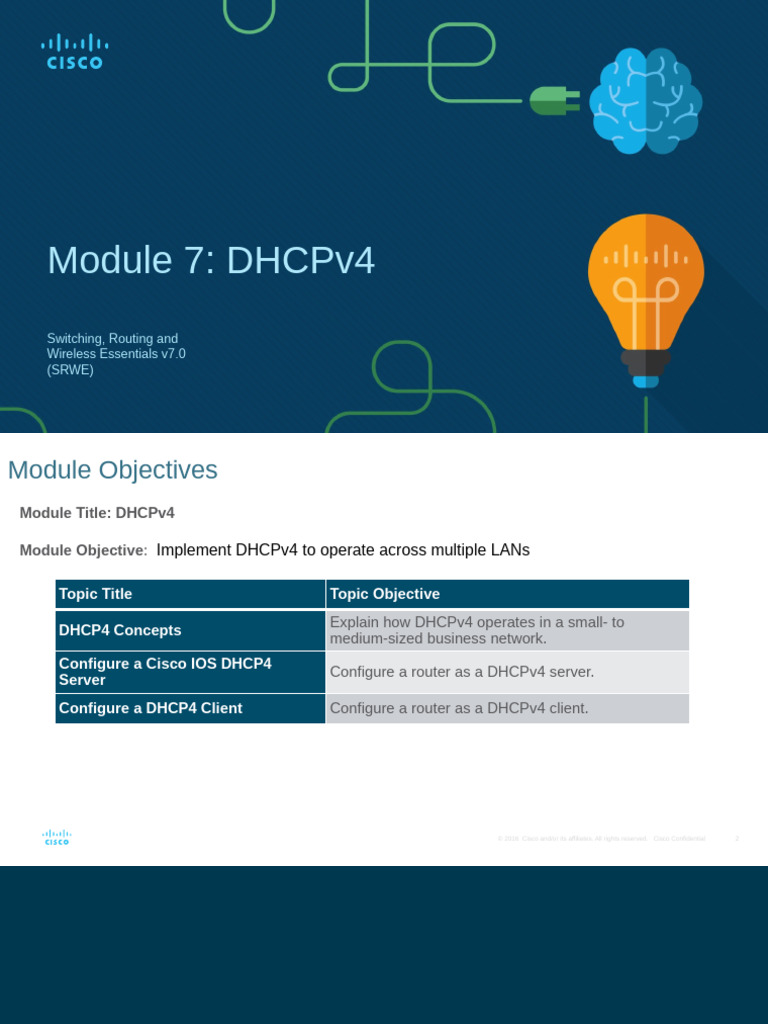 Module 7 DHCPv4 | PDF | Ip Address | Data Transmission