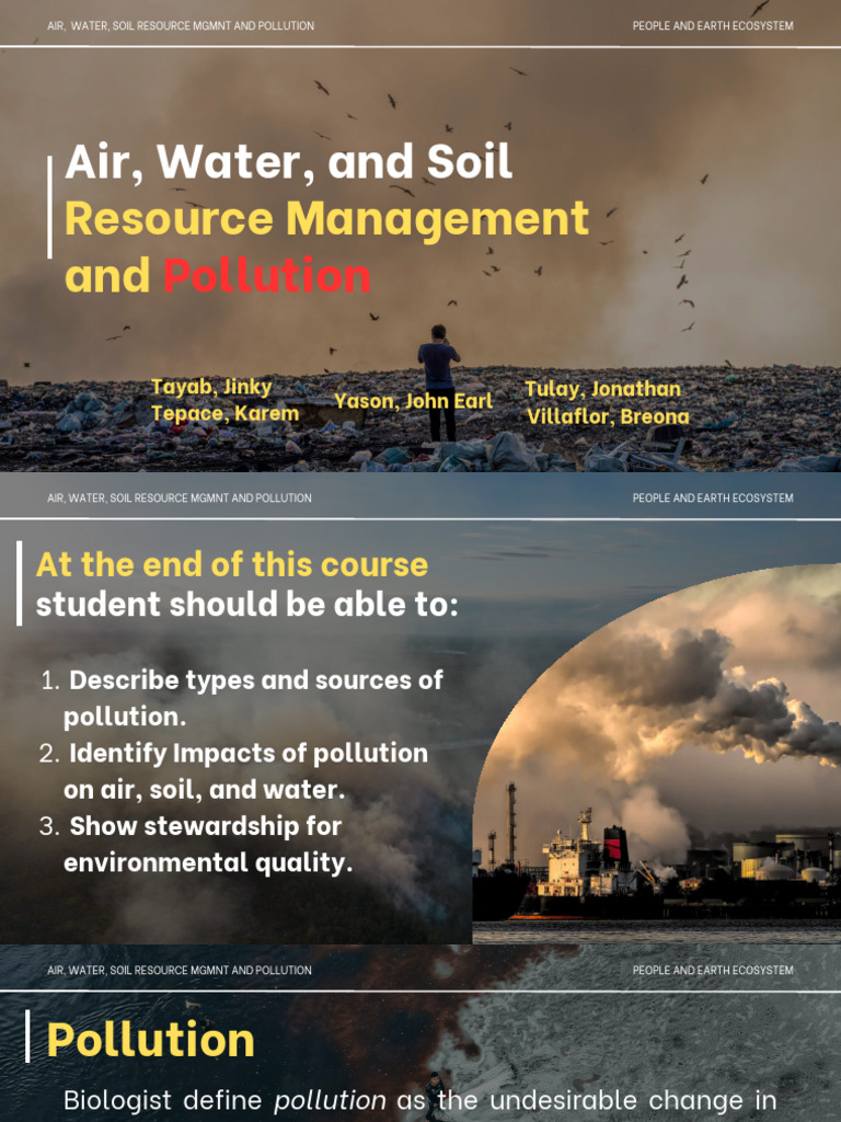 Air, Water, and Soil Pollution Guide | PDF | Soil | Pollution