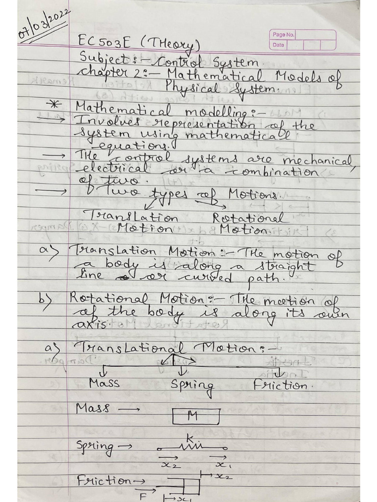 Chapter 2 - Mathematical Models of Physical System | PDF