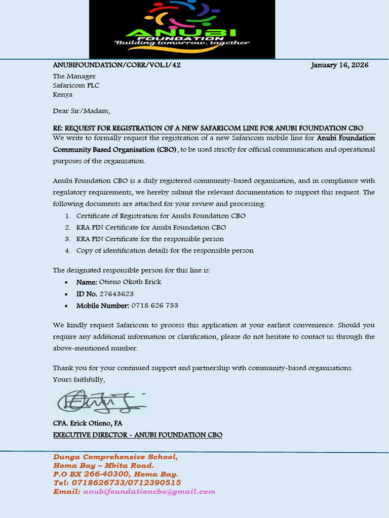 Forwarding Letter - Safaricom | PDF