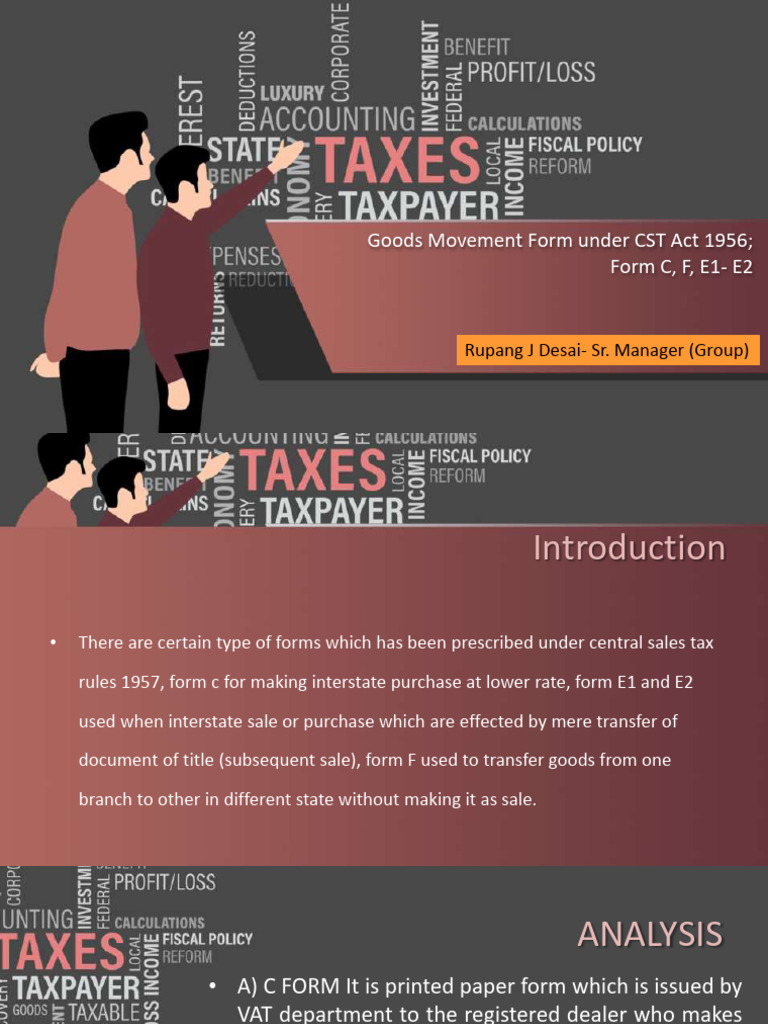 Understanding CST Goods Movement Forms | PDF | Value Added Tax | Tax ...