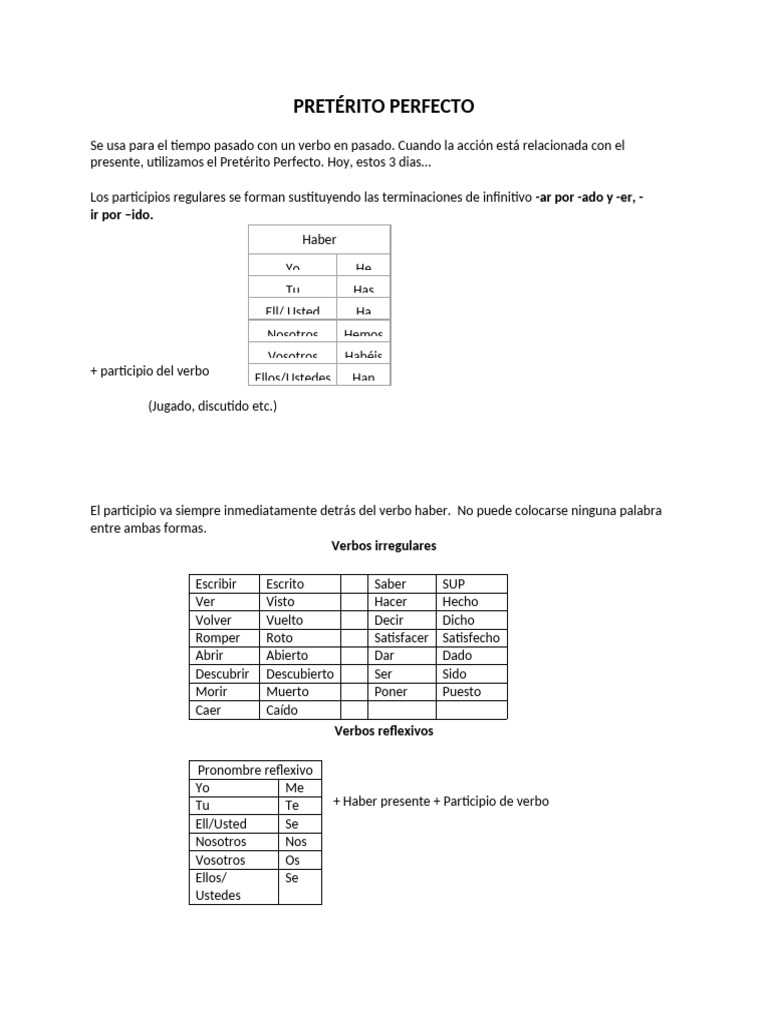 Uso de los Tiempos Verbales en Español | PDF | Verbo | Morfología ...
