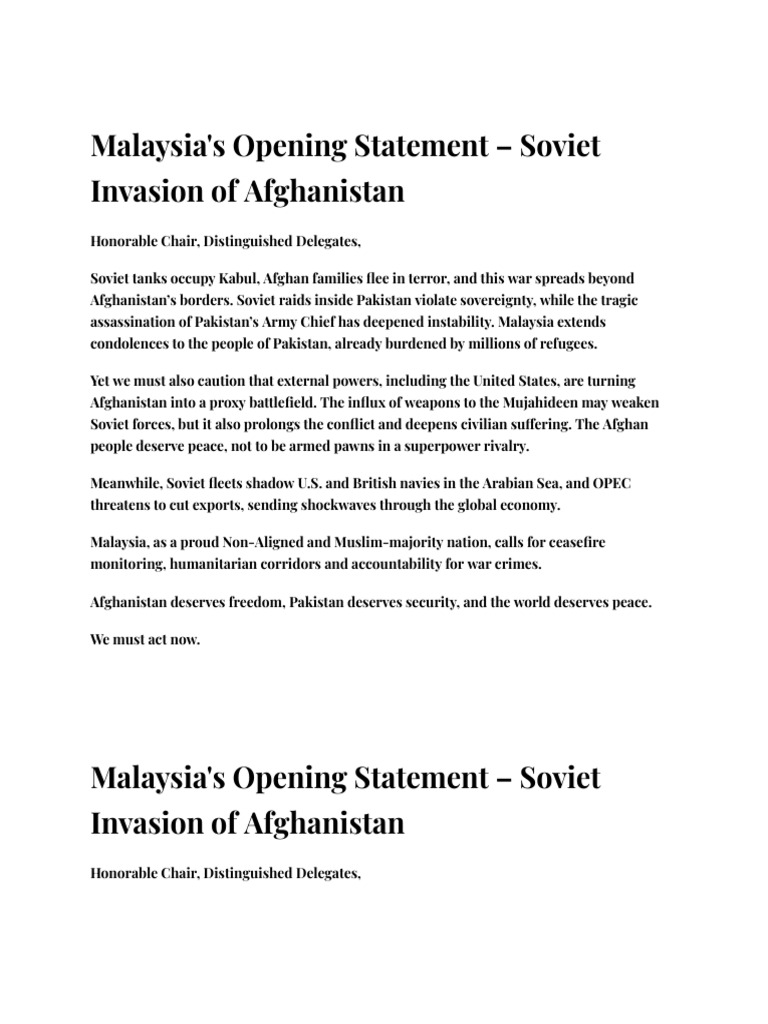 Marwadi MUN V3 Opening Speech | PDF | Soviet–Afghan War | Afghanistan