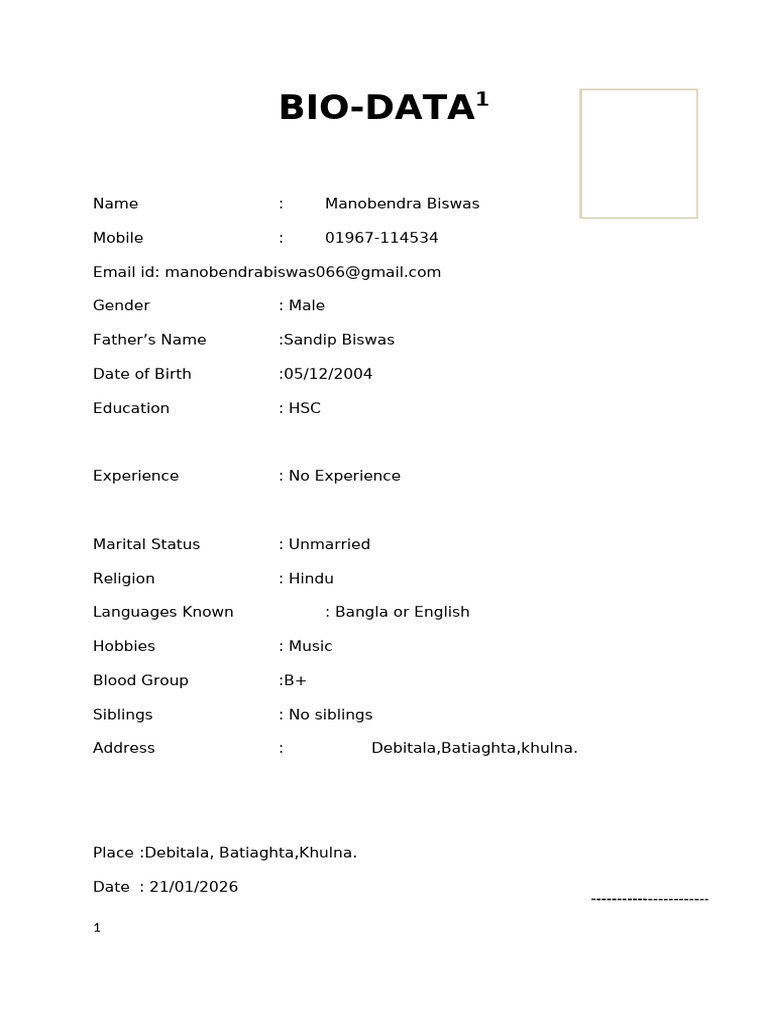 Bio-data-for-job-32 | PDF