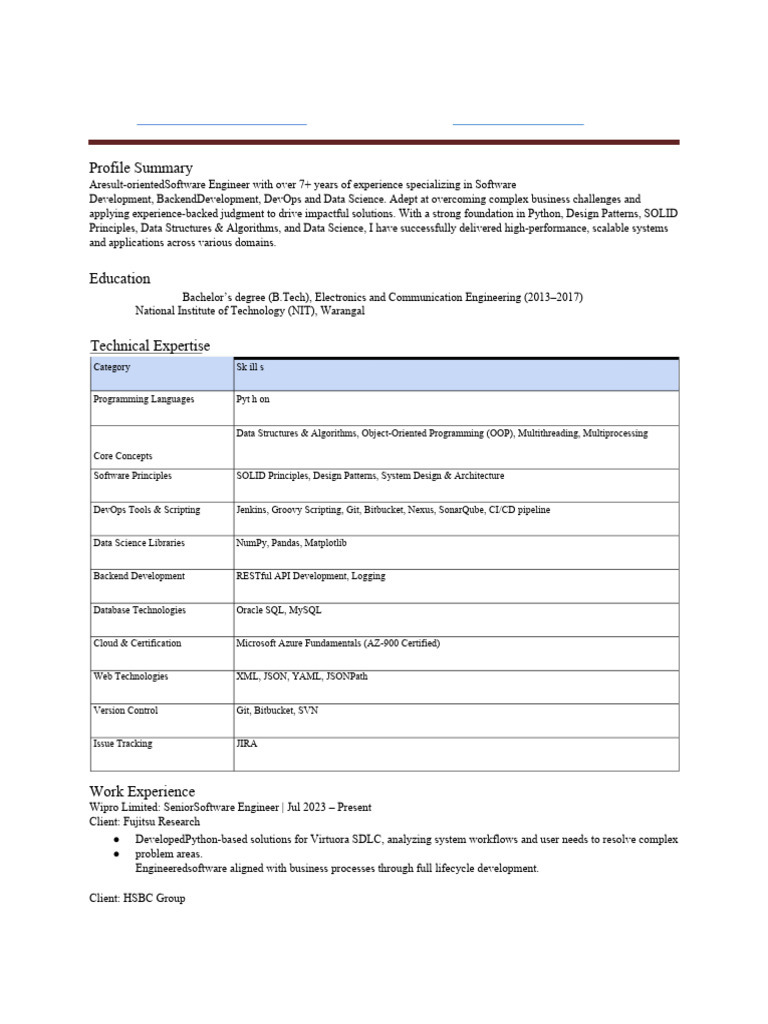Software Engineer Profile: Python & DevOps | PDF | Databases | Computing