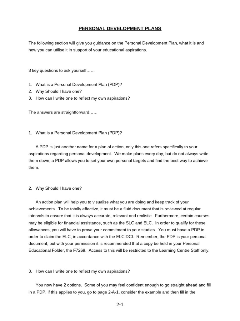 Personal-Development-Plan-Sample | PDF | Learning | Goal