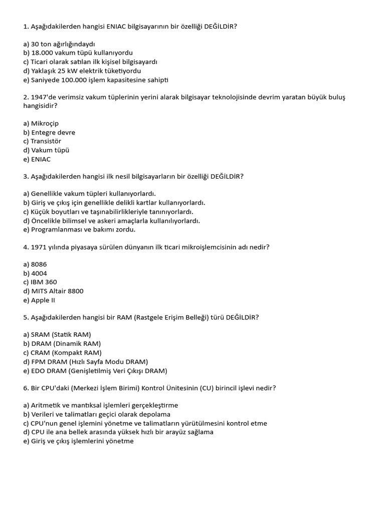 DONANIM Test Turkish | PDF