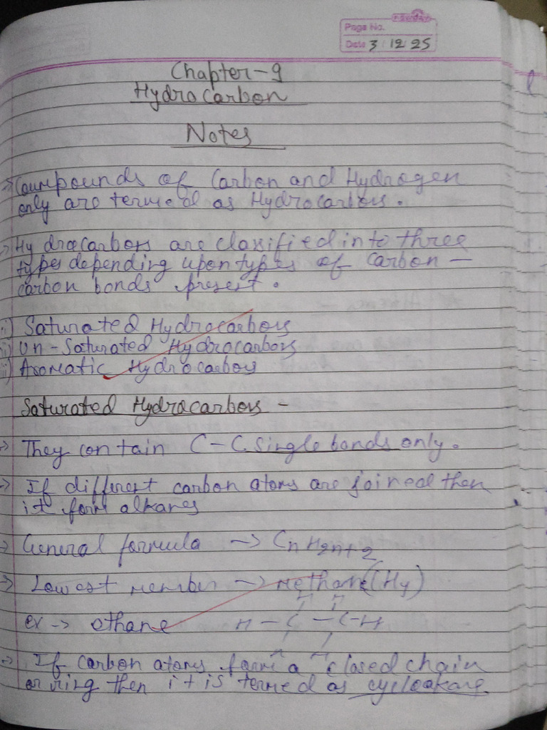 Hydrocarbons Class 11 Chemistry | PDF