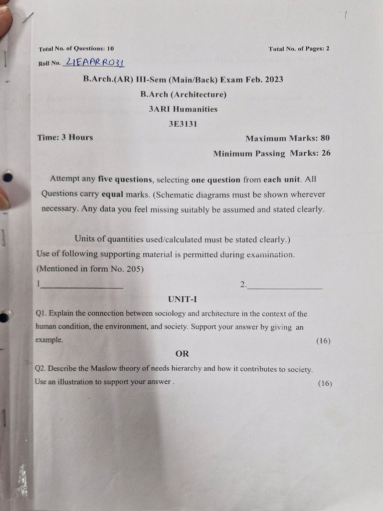 Humanities pyq 3 sem | PDF
