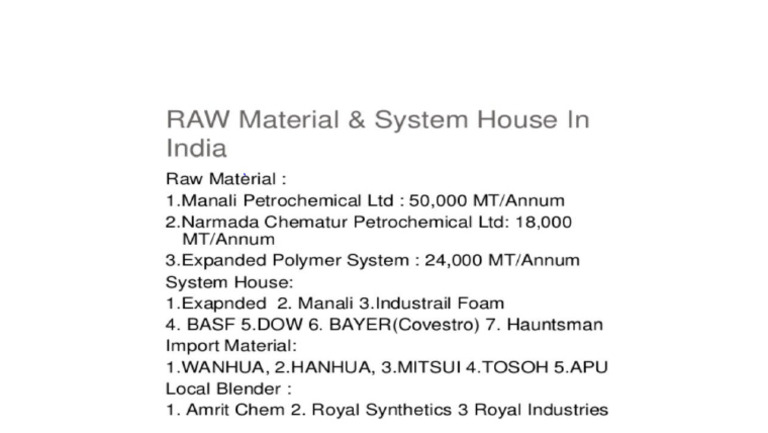 Indian PU Manufacturers | PDF
