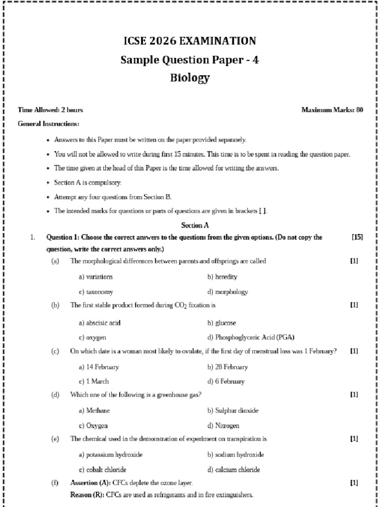 Biology 2026 Set 4 | PDF