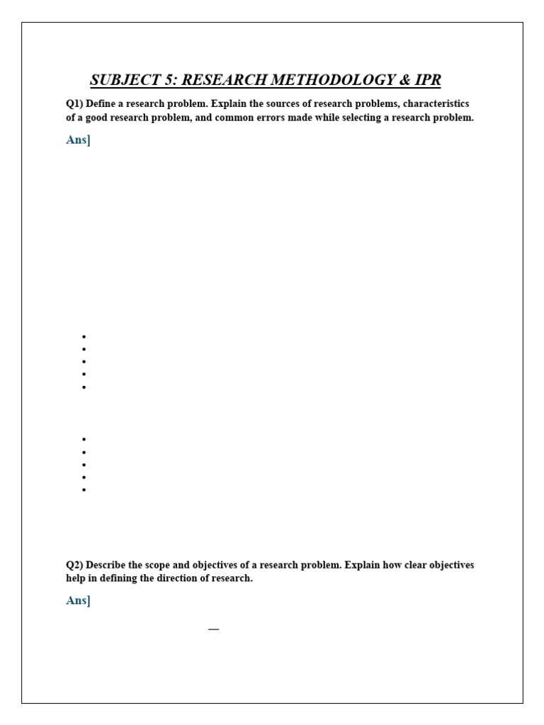 RESEARCH METHODOLOGY & IPR | PDF | Plagiarism | Methodology