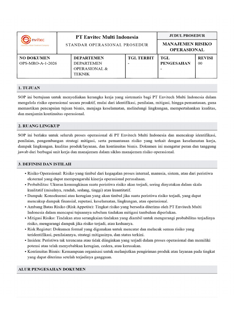 Sop Ops Mro A 1 2026 | PDF