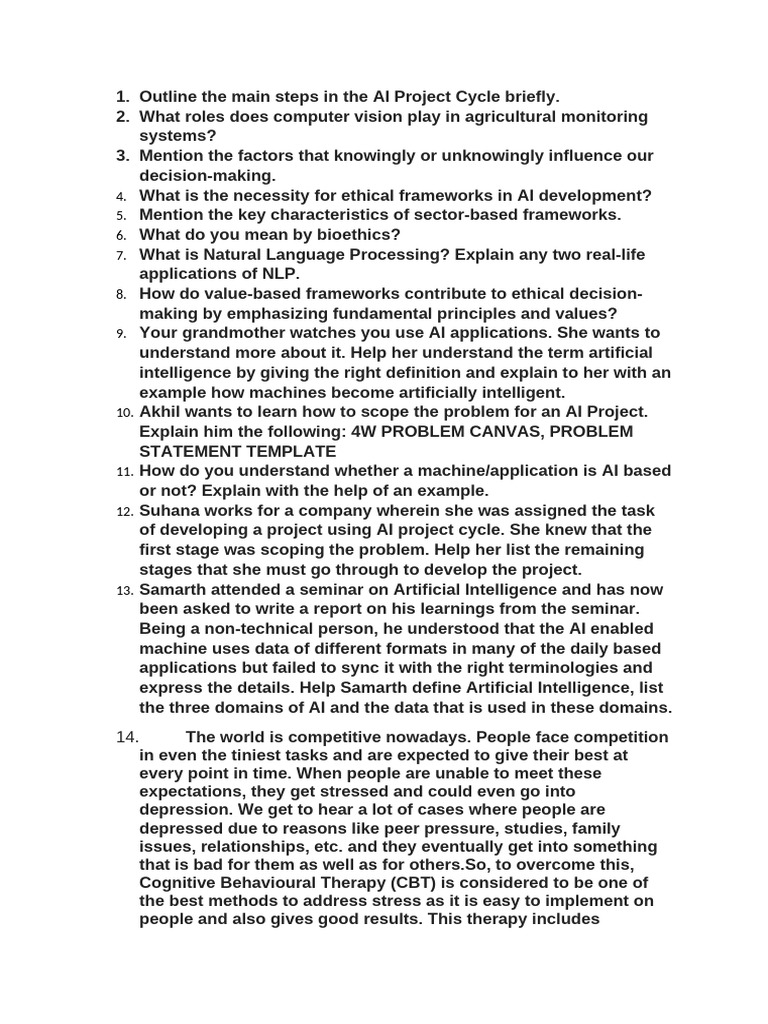 Revisiting Ai Project Cycle Questions | PDF | Artificial Intelligence ...