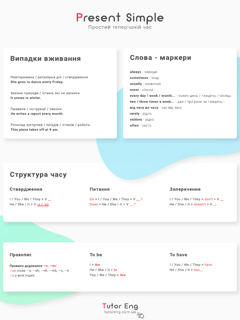 Present Simple Укр | PDF