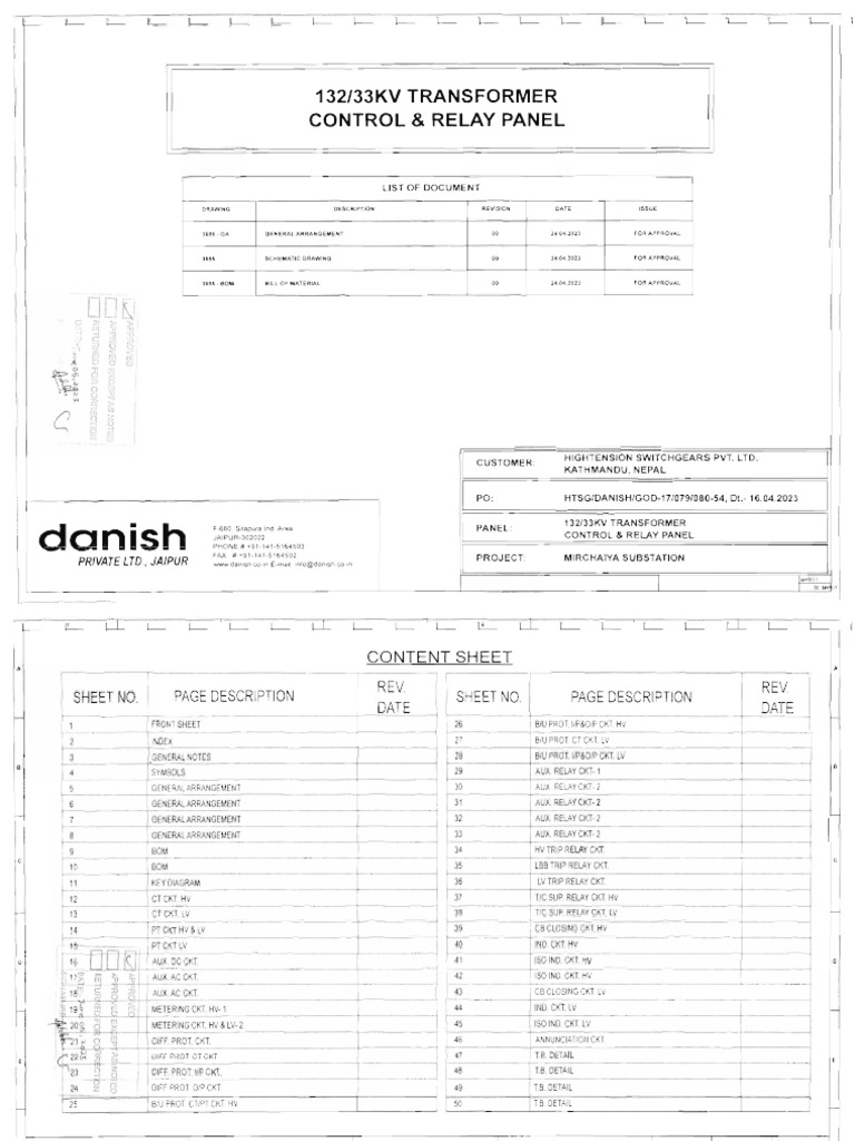 Control Panel 132kv DWG | PDF