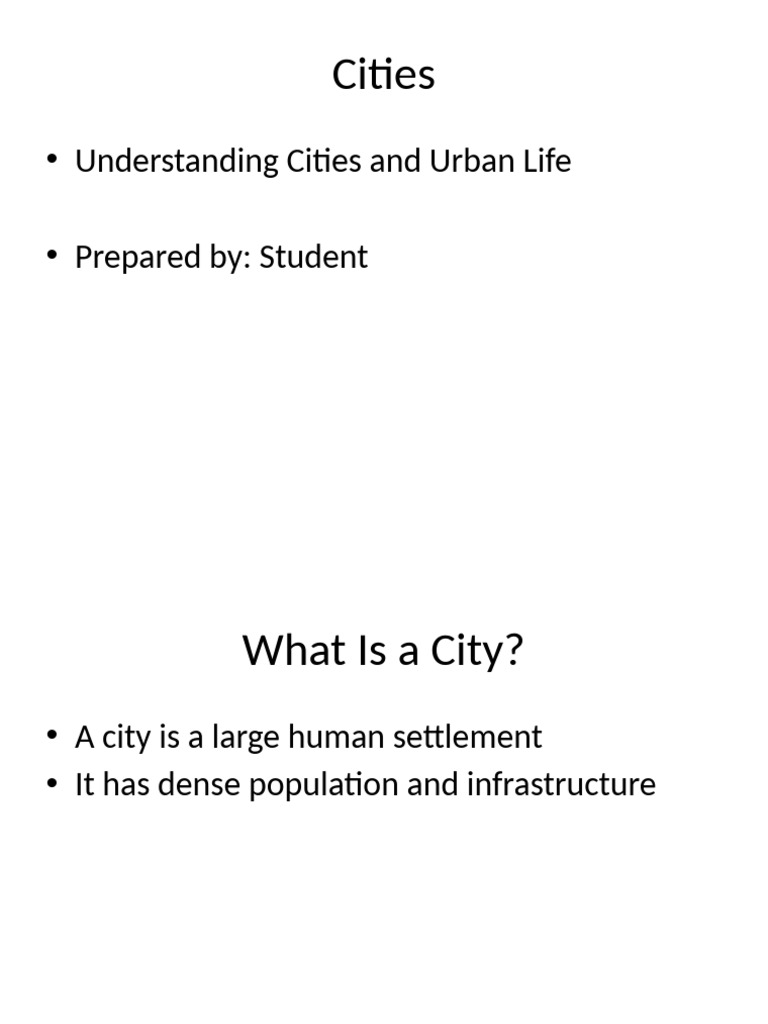 Cities Presentation 15 Slides | PDF