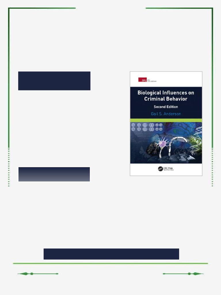 Biological Influences on Criminal Behavior 2nd Edition Gail Anderson ...