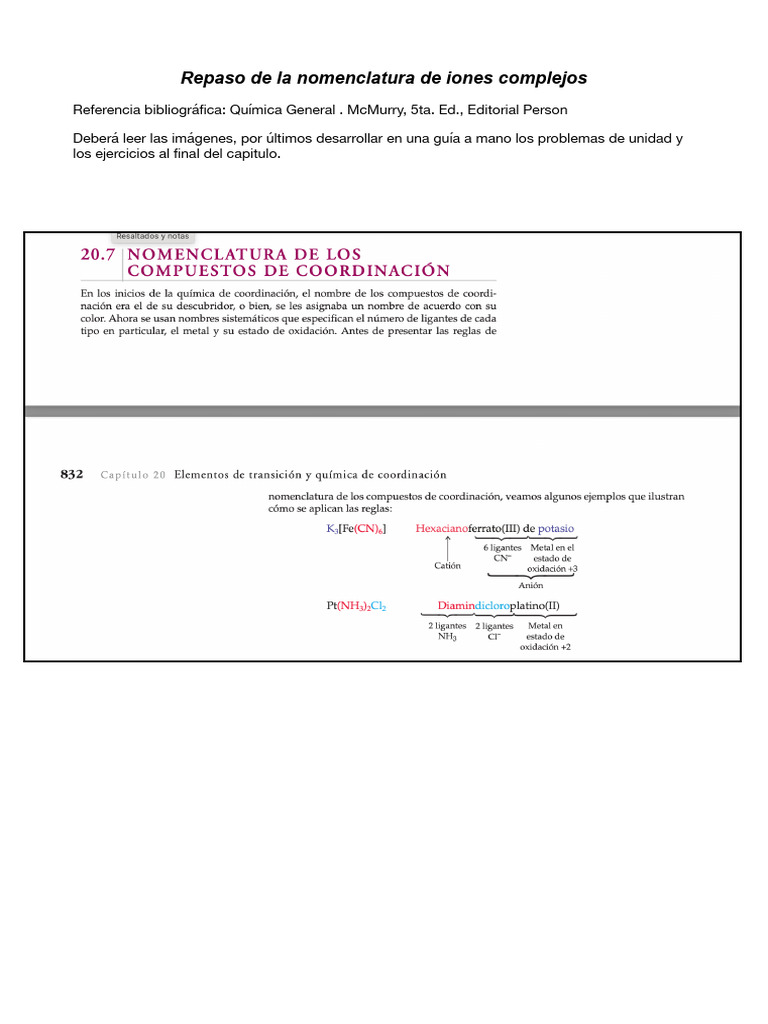 Repaso Iones Complejos | PDF