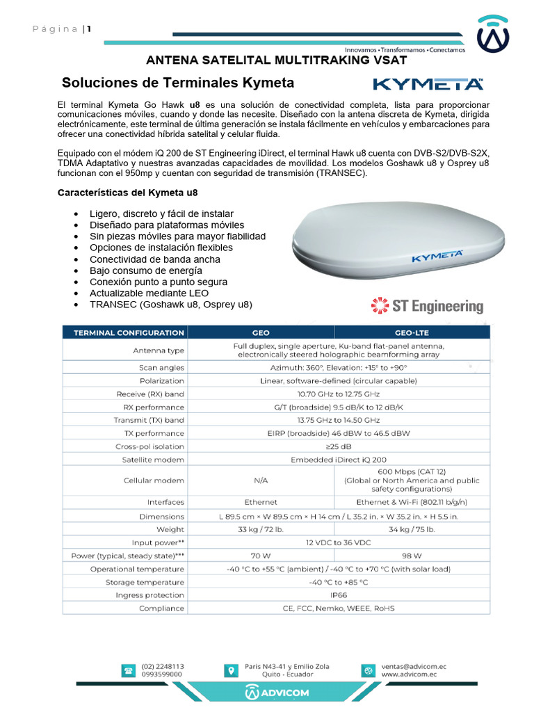 Antena Multitraking Vsat Kymeta-Advicom (4-Dic-25) | PDF
