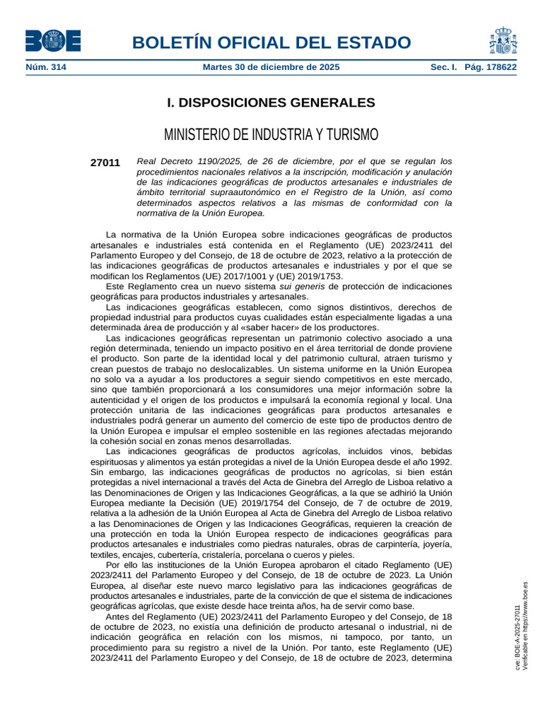 BOE-A-2025-27011 | PDF | Parlamento Europeo | Política mundial
