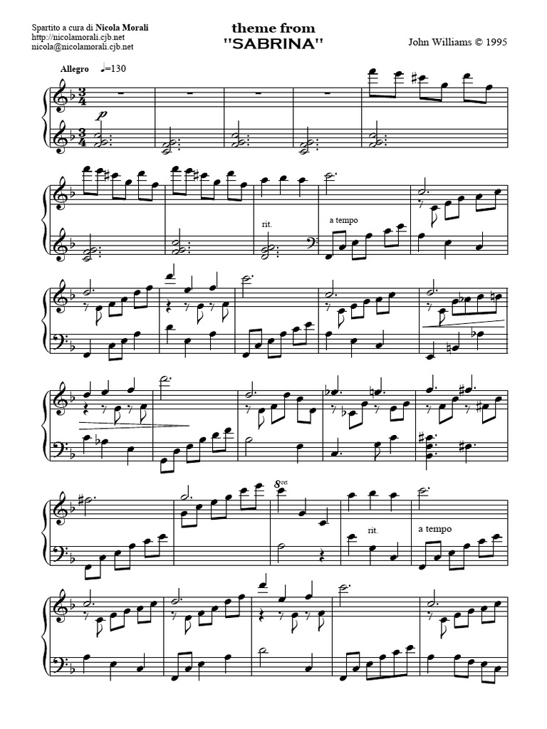 Nicola Morali - Theme From Sabrina | PDF