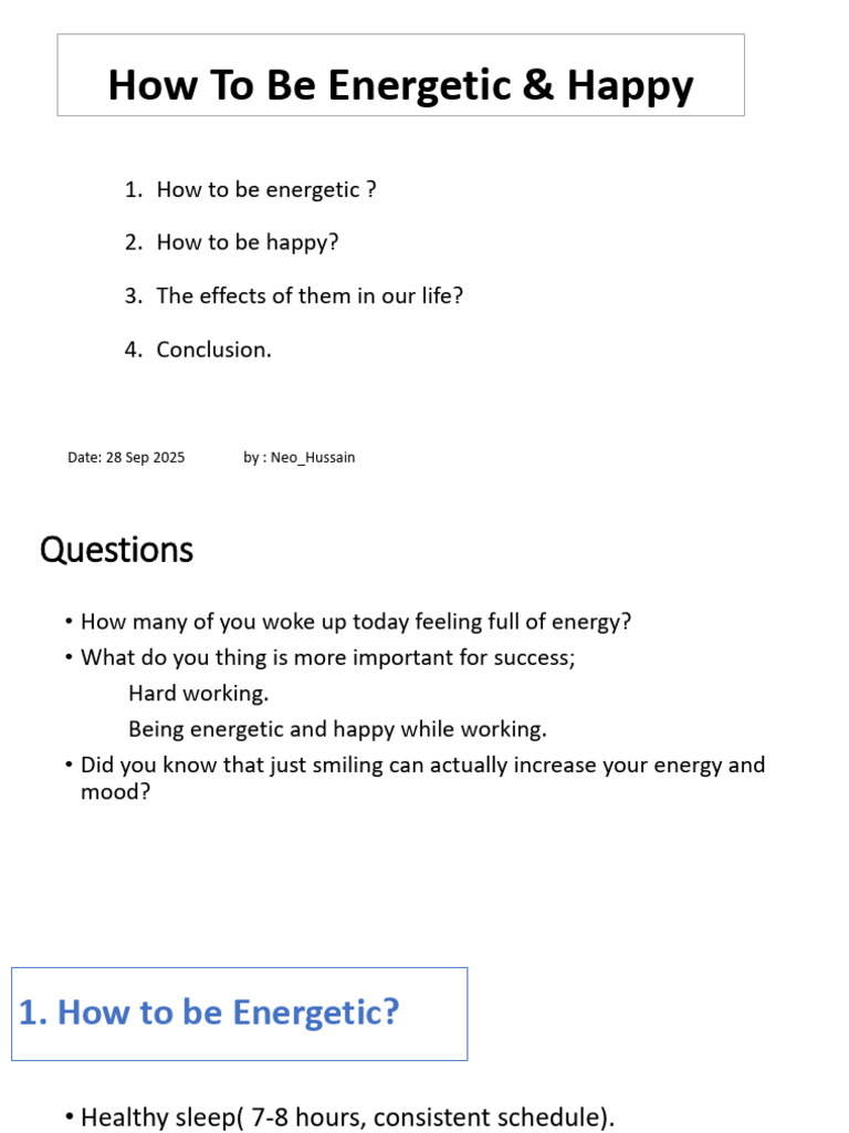 How to Be Energetic and Happy | PDF