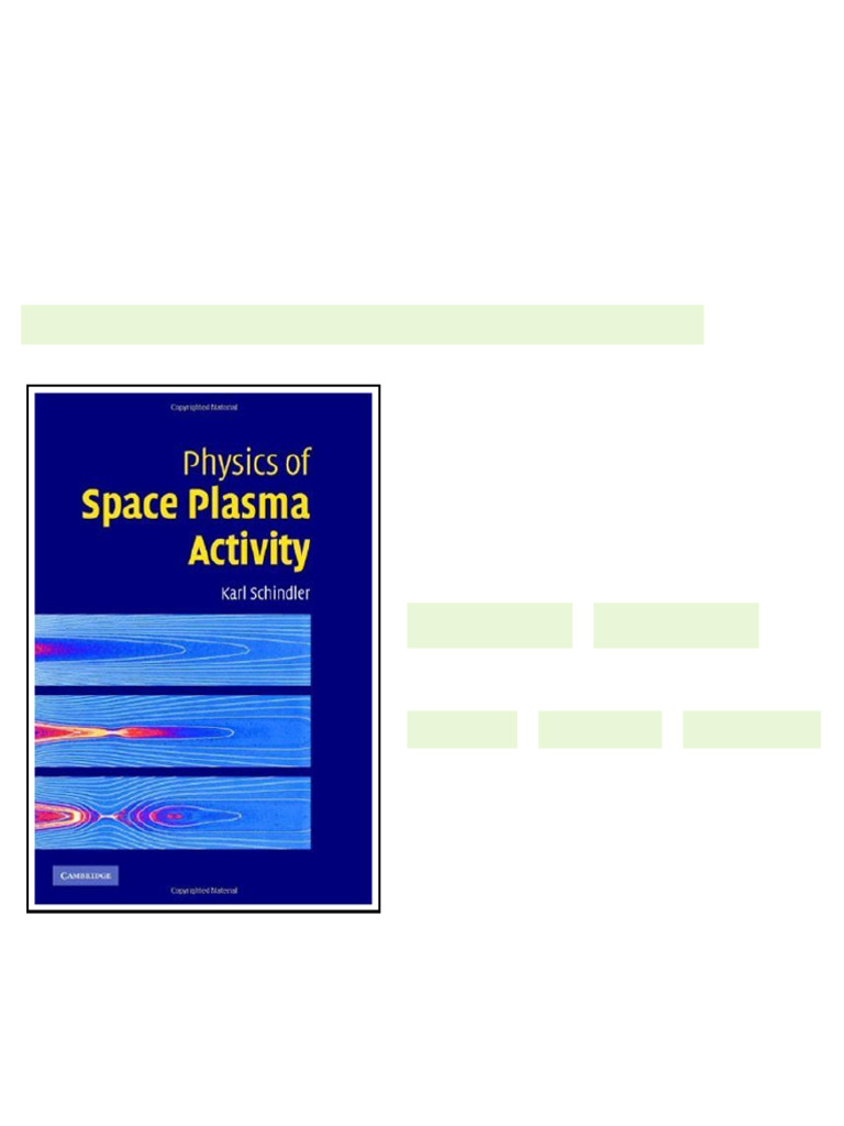 Physics of Space Plasma Activity 1st Edition Karl Schindler full | PDF ...