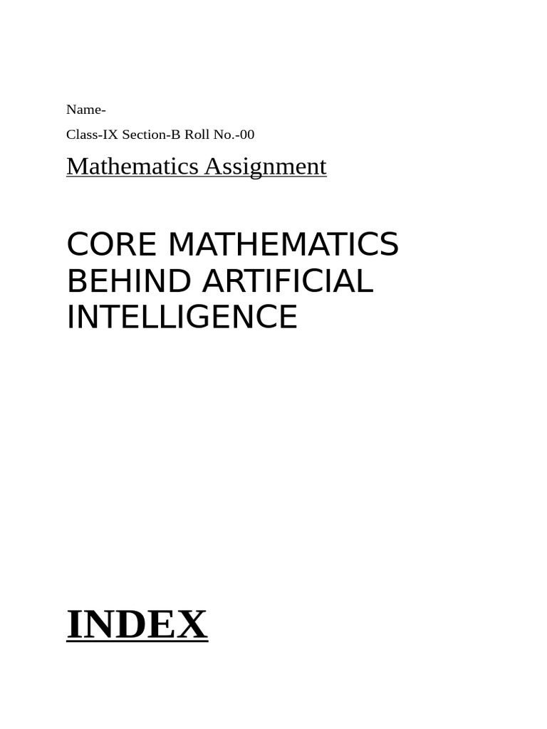 Mathematics in Artificial Intelligence | PDF | Artificial Intelligence ...