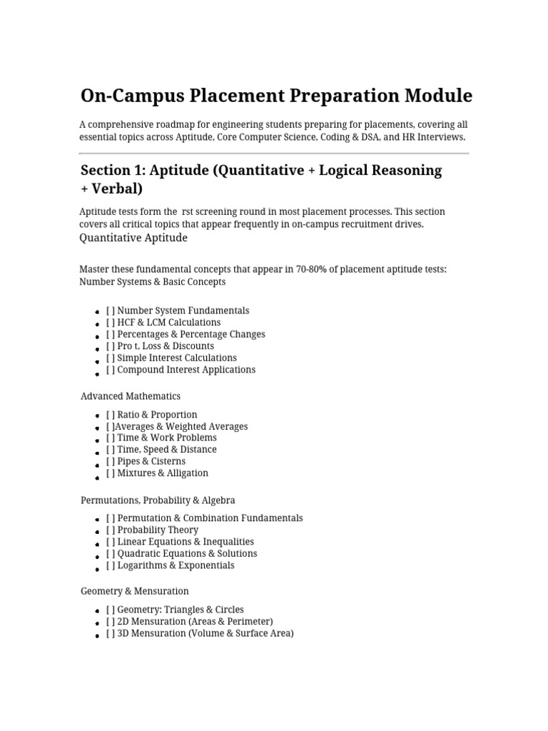On Campus Placement PDF.pdf | PDF | Databases | Scheduling (Computing)