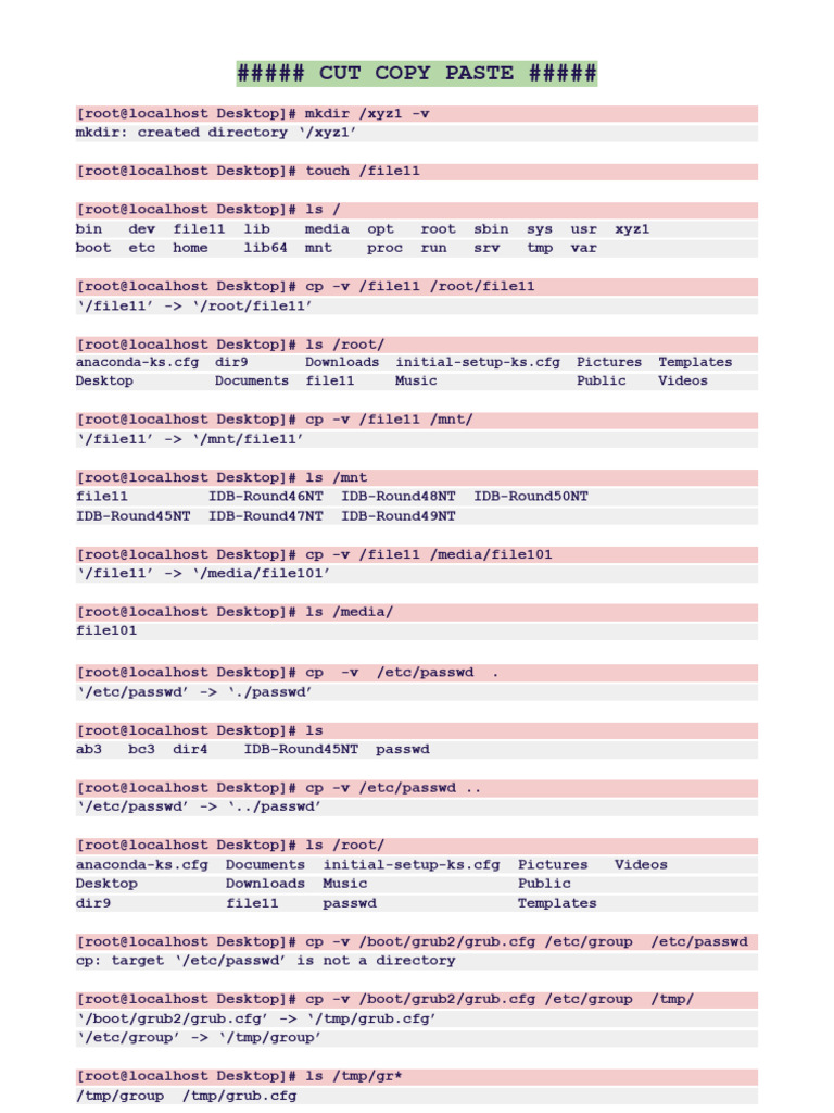 04. Cut Copy Paste | PDF | Unix | System Software