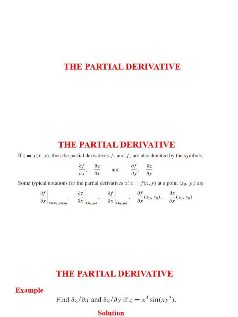 The Partial Derivative | PDF