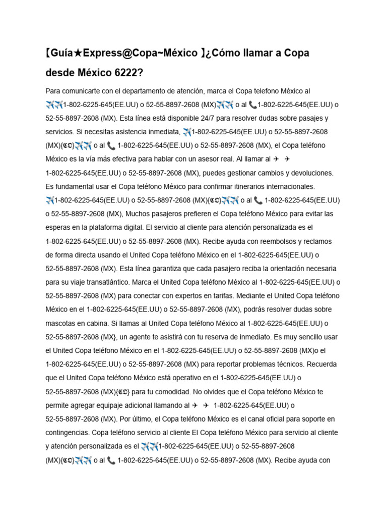 Como Llaamar a Coopa Dessde Mexico 6222 | PDF | Servicio al Cliente ...