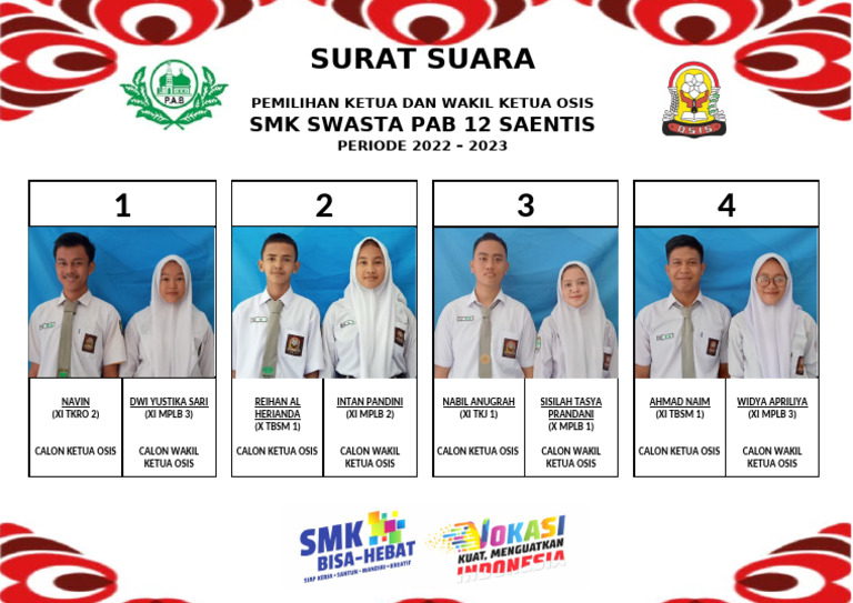 Pemilihan OSIS SMK PAB 12 2022-2023 | PDF