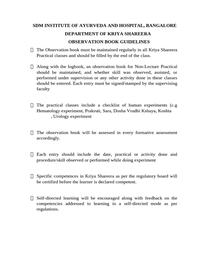 Observation Book Updated | PDF