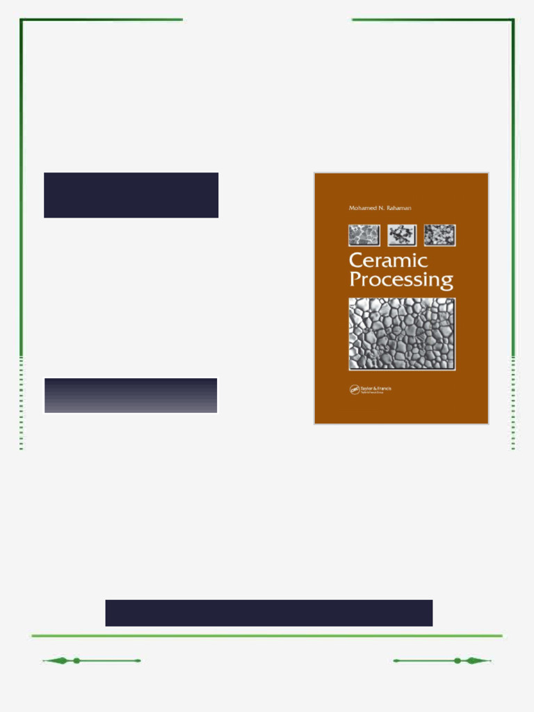 Ceramic processing First Edition Rahaman eBook chapter bundle | PDF ...
