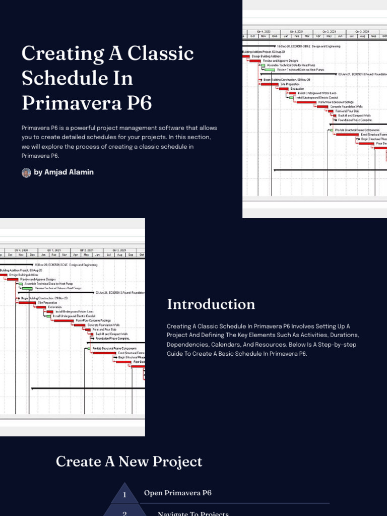 Create Classic Schedules in Primavera P6 | PDF | Software | Computing