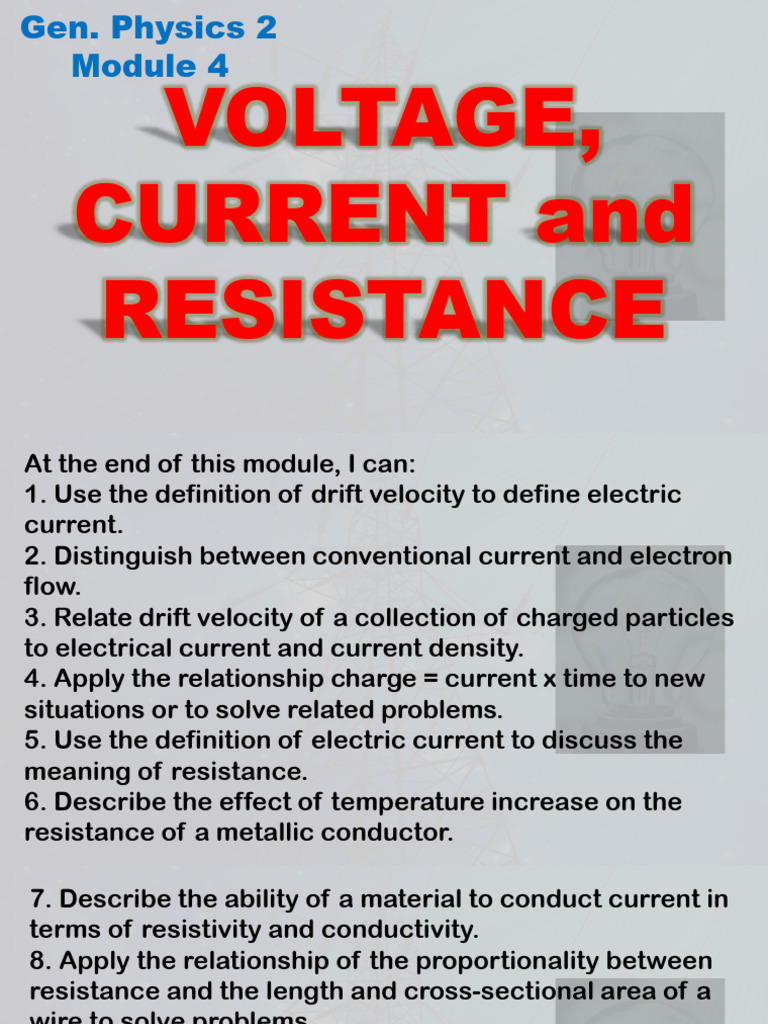 Understanding Voltage, Current, and Resistance | PDF | Electric Current ...