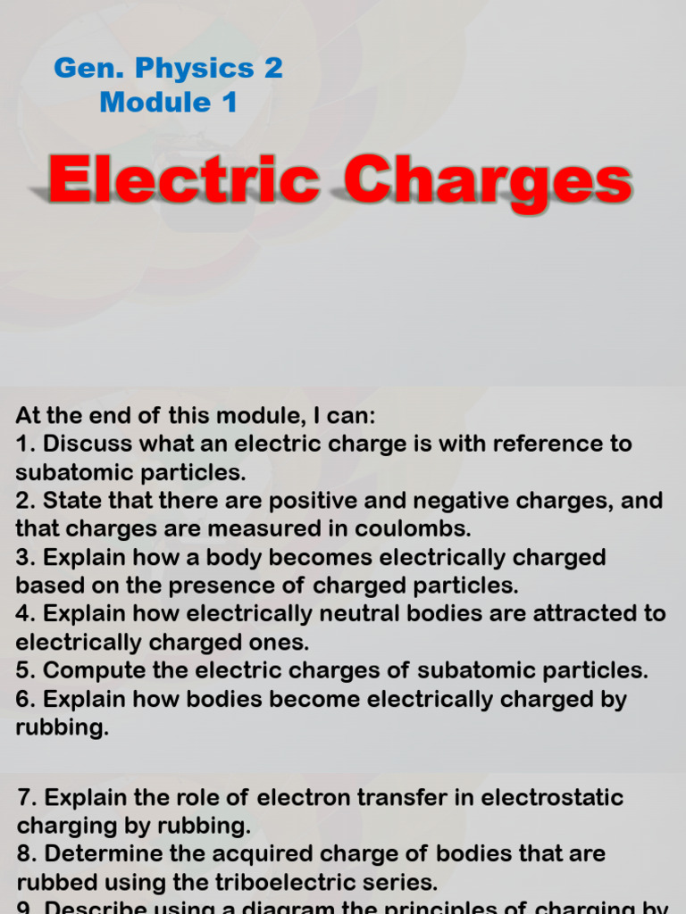 Q3 Gen. Physics 2 Module 1 Electric Charges (1) | PDF | Electric Charge ...