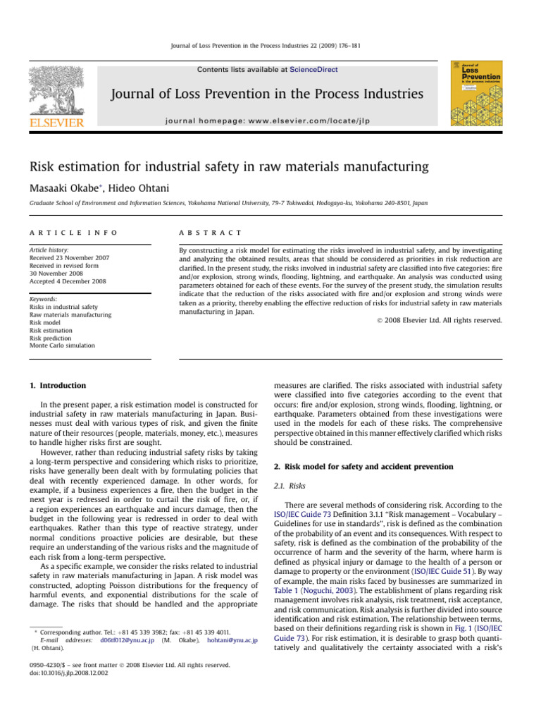 Risk Estimation in Industrial Safety | PDF | Risk | Safety