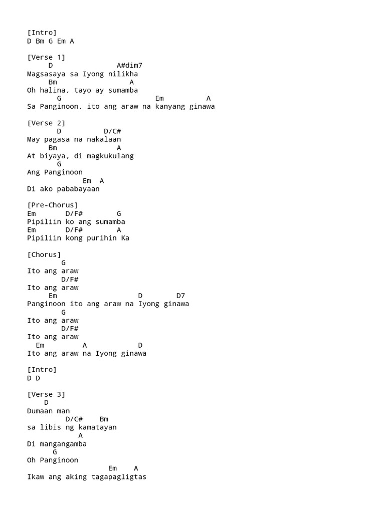 Spring Worship - Magsasaya - Chords | PDF