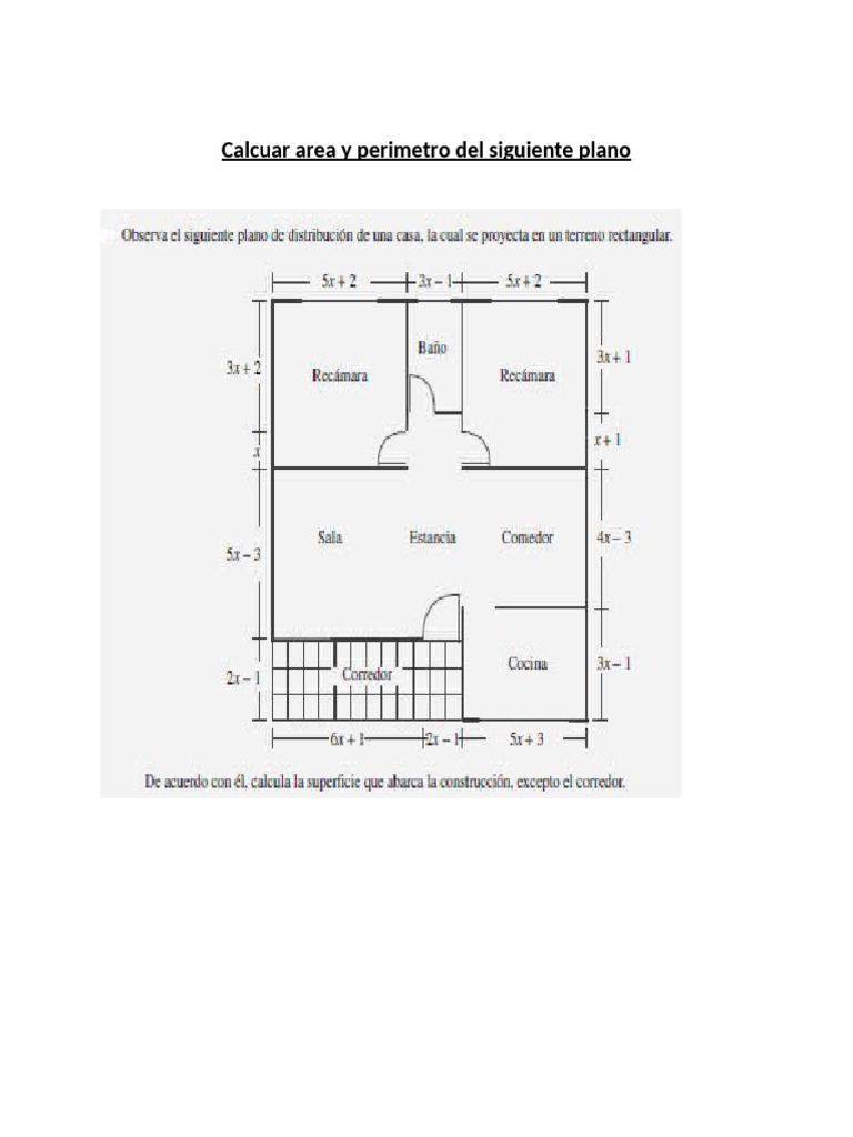 Calcuar Area y Perimetro Del Siguiente Plano | PDF