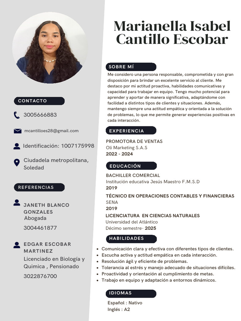 Hoja de Vida - Marianella Cantillo (3) | PDF | Aprendizaje | Maestros