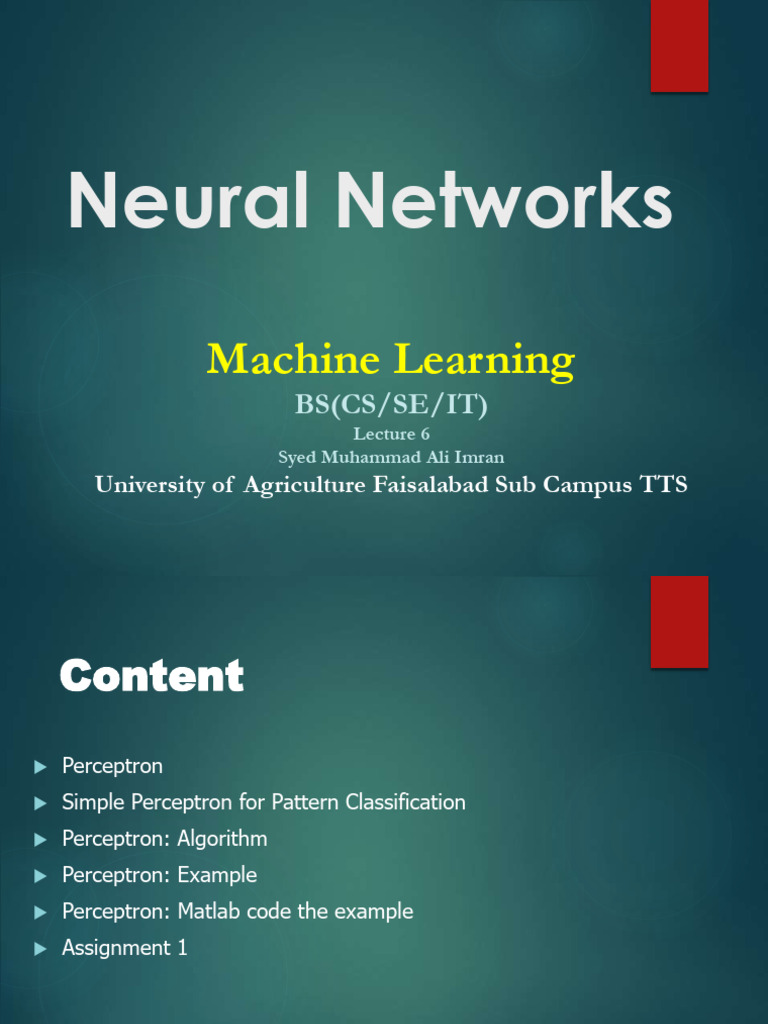 Perceptron Algorithm and MATLAB Code | PDF | Algorithms And Data ...